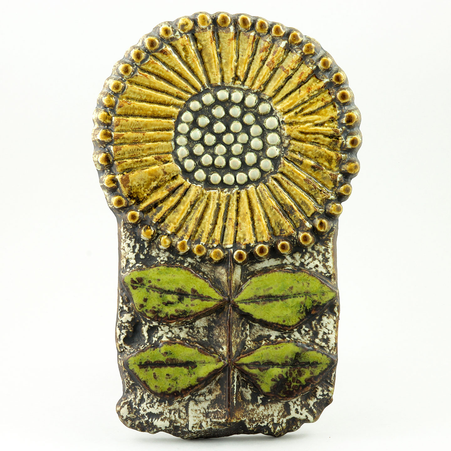 Lisa Larson (1963) Spectacular Sunflower Wall Plaque 28 cm