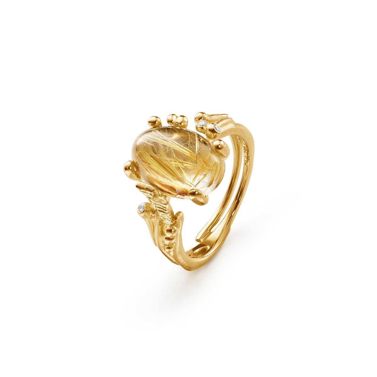 BoHo Ring Small 18k med Rutilkvarts - Bohlins Guld