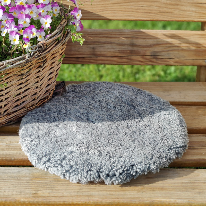 Köp Rund Sittdyna Grått Fårskinn Online