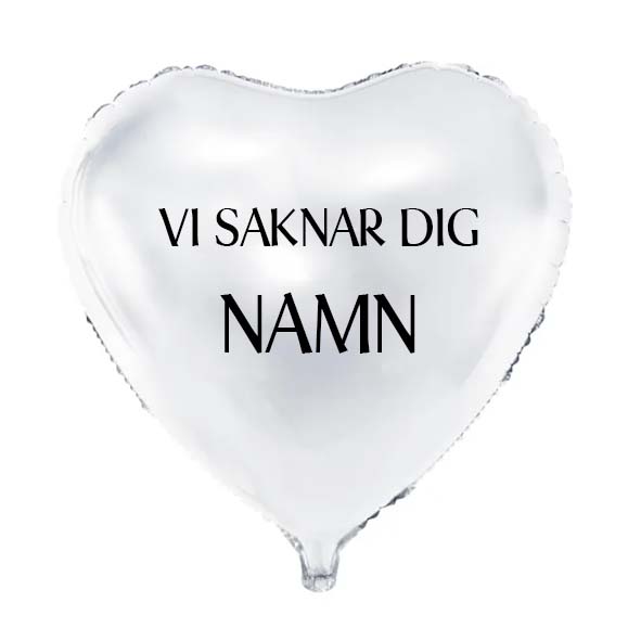 Ballong "Vi saknar dig" - Valfritt namn - PartyDekor