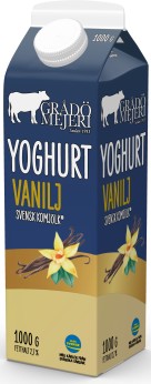 Grådö Mejeri Yoghurt vanilj 2,7% 1 liter Wrap om 8 st - Skafferi Dalarna