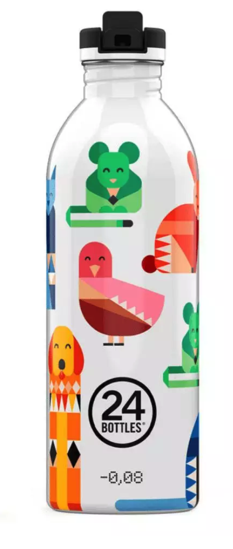 Rejäl vattenflaska för barn – fint mönster och sportpip