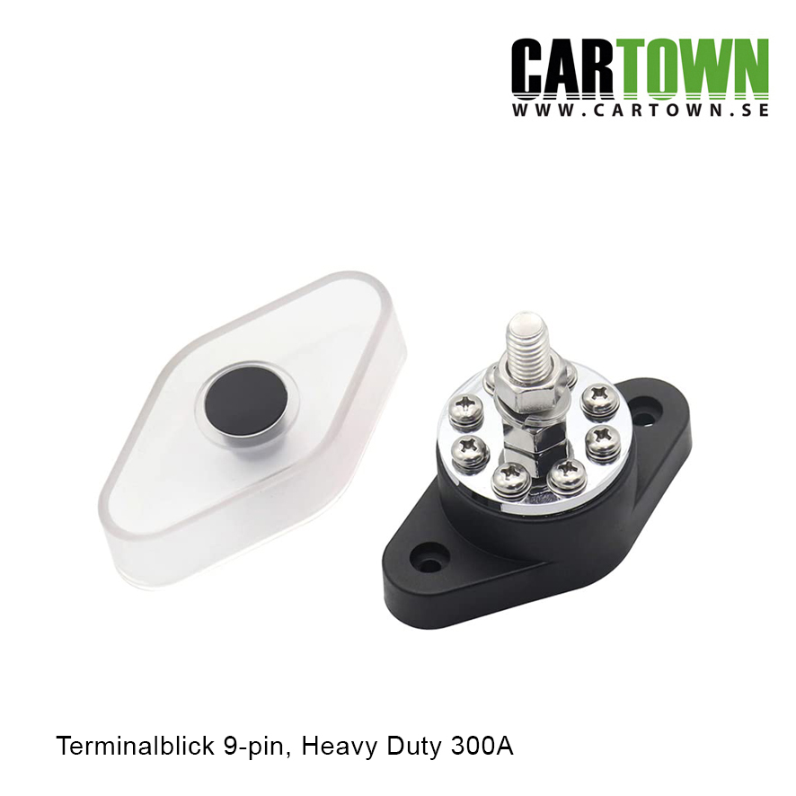 Kopplingsplint Terminal Block 9-pin 300A, Svart - Cartown Sverige AB