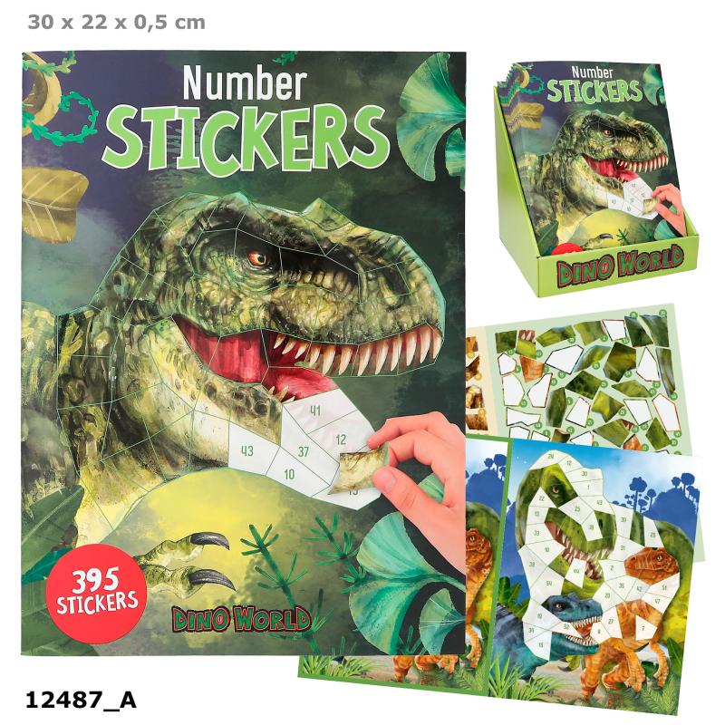 Dino World Nummer Stickersbok - Toysforever