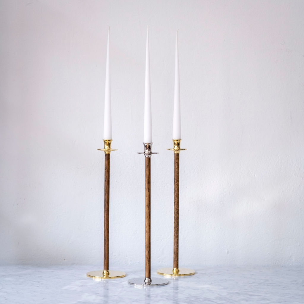 Alto Basso Ljusstake - Nickelplaterad mässing - Fogelmarck