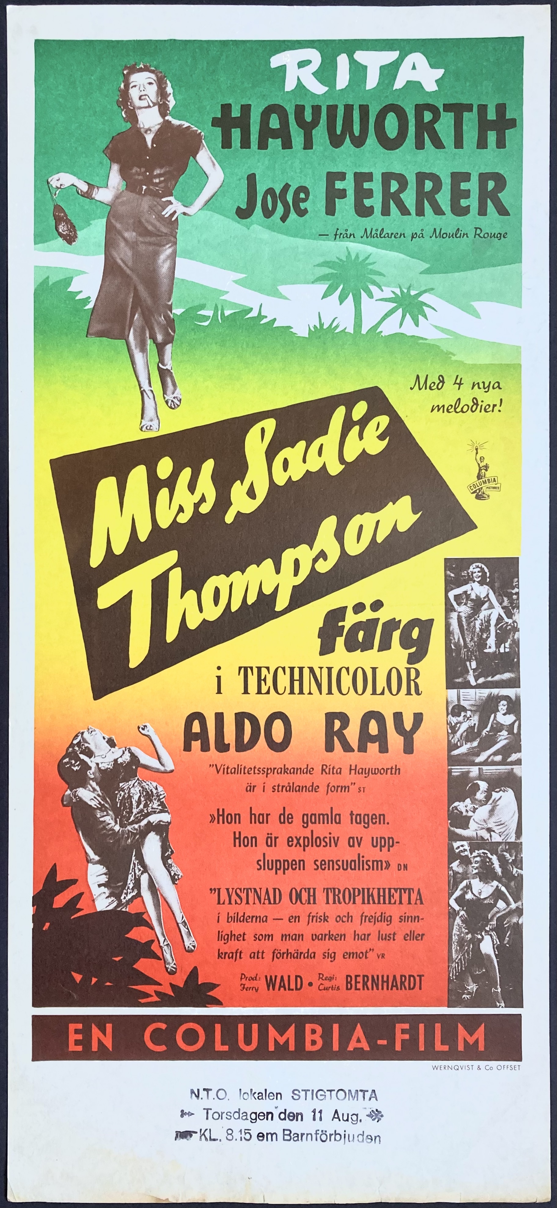 Nostalgipalatset - MISS SADIE THOMPSON (1953)