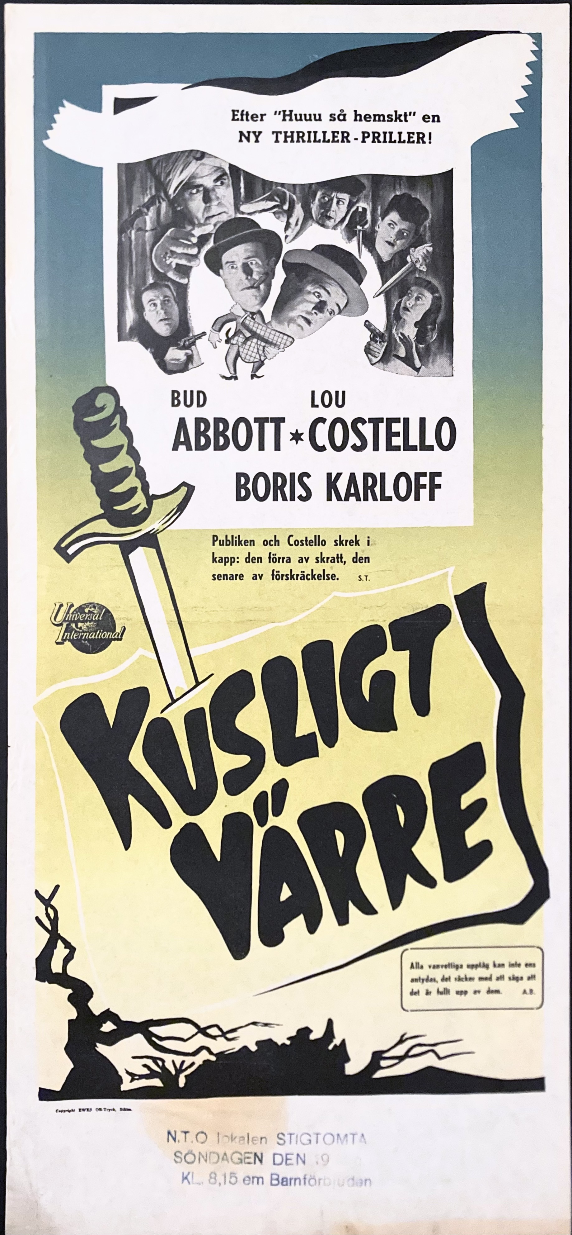 Nostalgipalatset - ABBOTT AND COSTELLO MEET THE KILLER, BORIS KARLOFF (1949)
