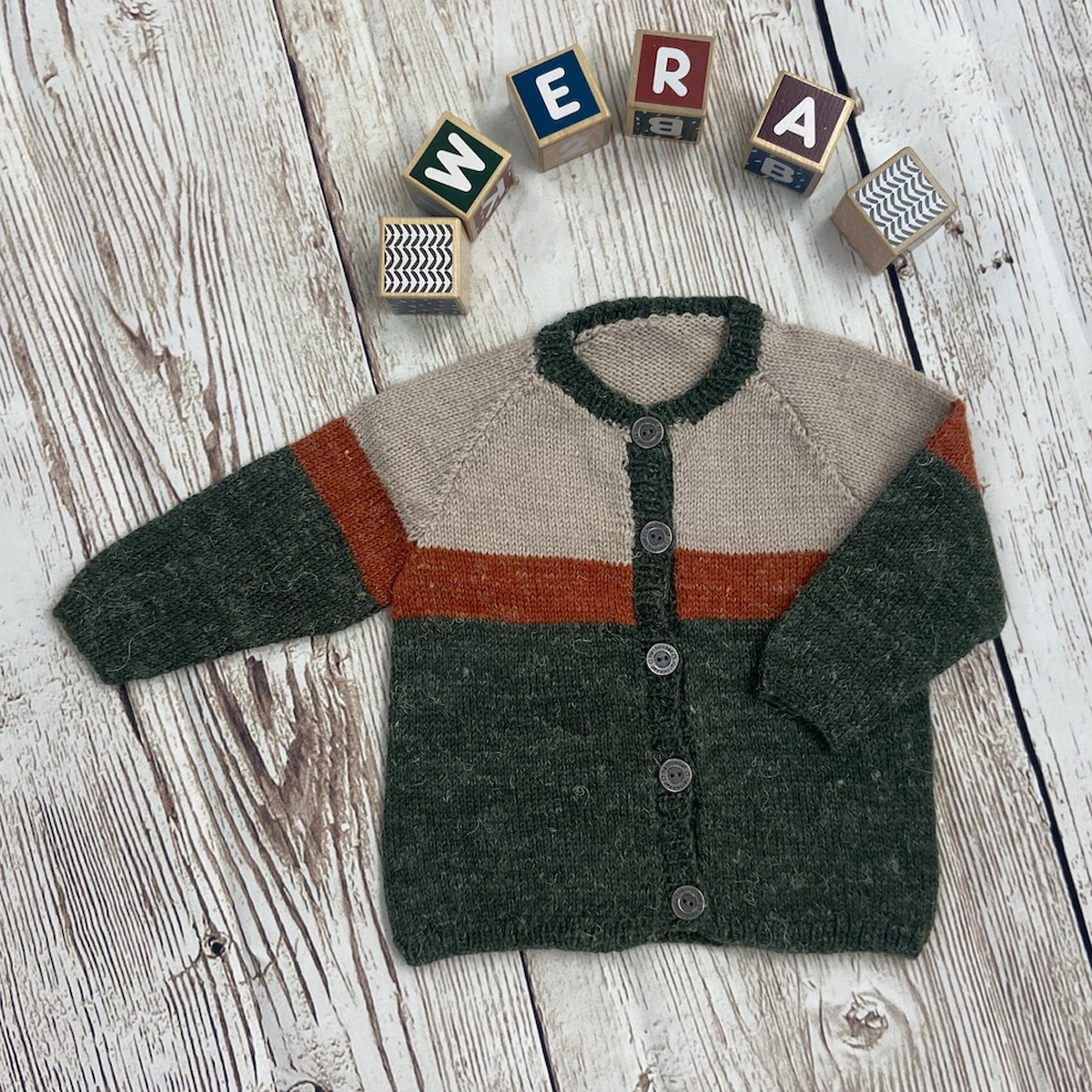 Children's cardigan with stripe| Wera - Kreativa Stunder