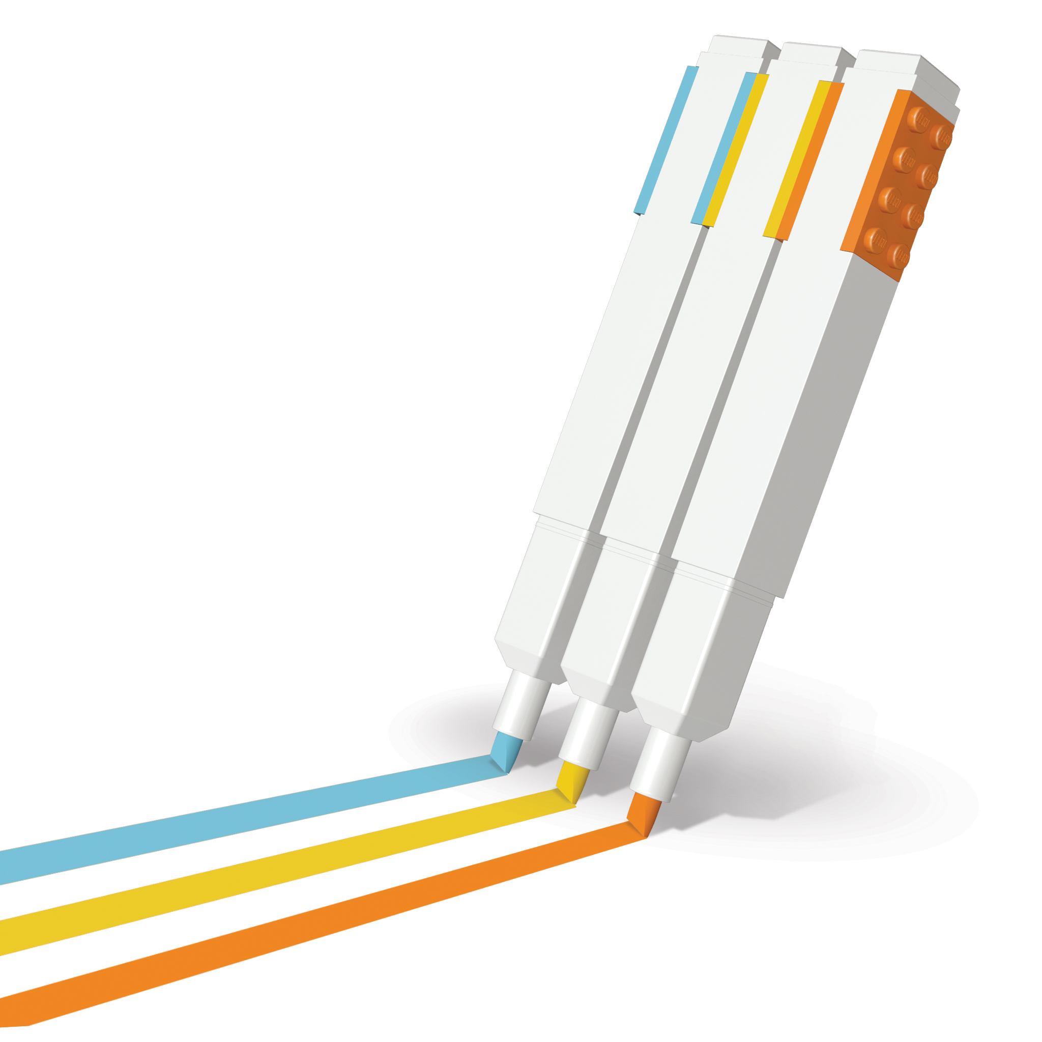 LEGO highlighter Orange, yellow and turquoise 3-pack - Robbis Hobby Shop