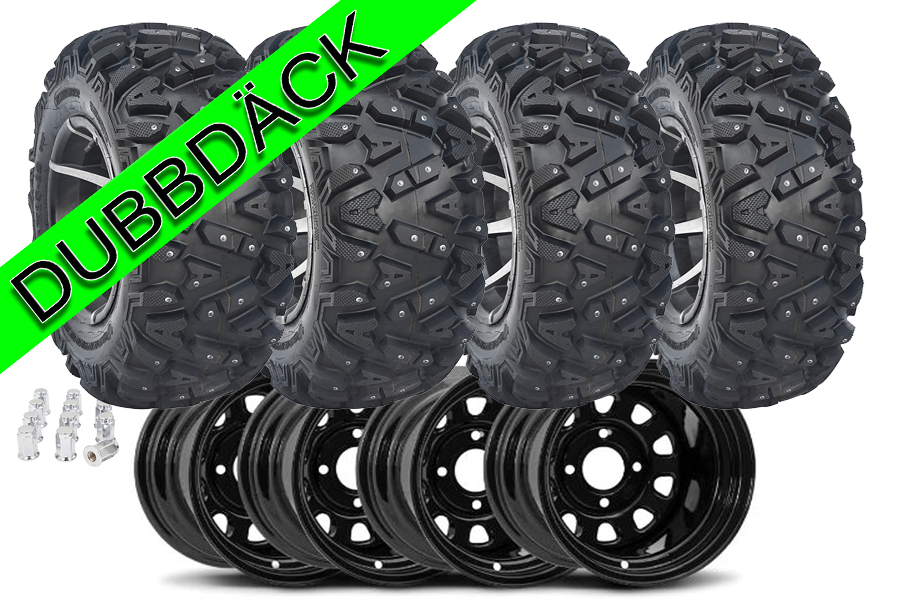 Hjulsats 12" Stålfälg med DUBBDÄCK 26" - Go Offroad
