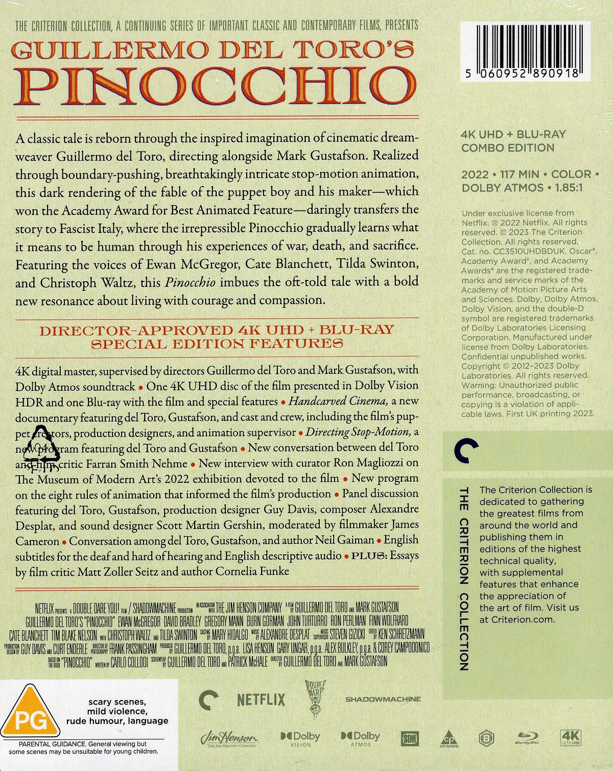Guillermo Del Toro's Pinocchio (Criterion Collection) (ej svensk text ...