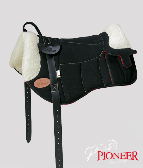 Pioneer® Ridpad Barbacka i bomullscanvas & ull, svart - www.taur.se