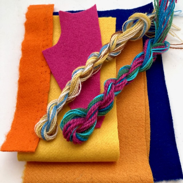 Wool Embroidery mini kit 26A - Tulips and Roses