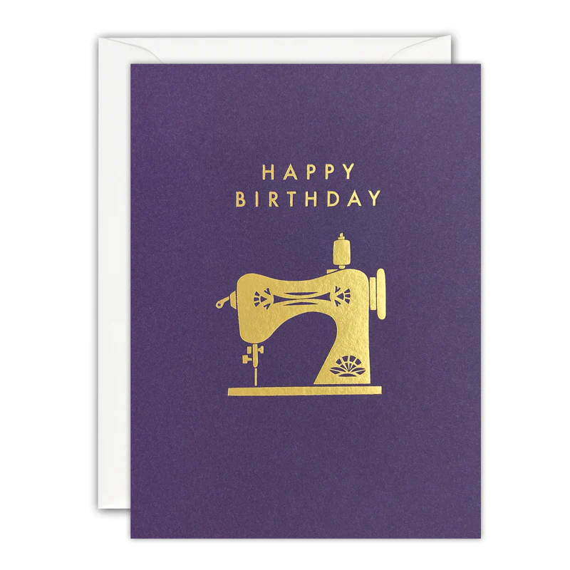 Gold Sewing Machine Birthday Card by James Ellis - paperme.se
