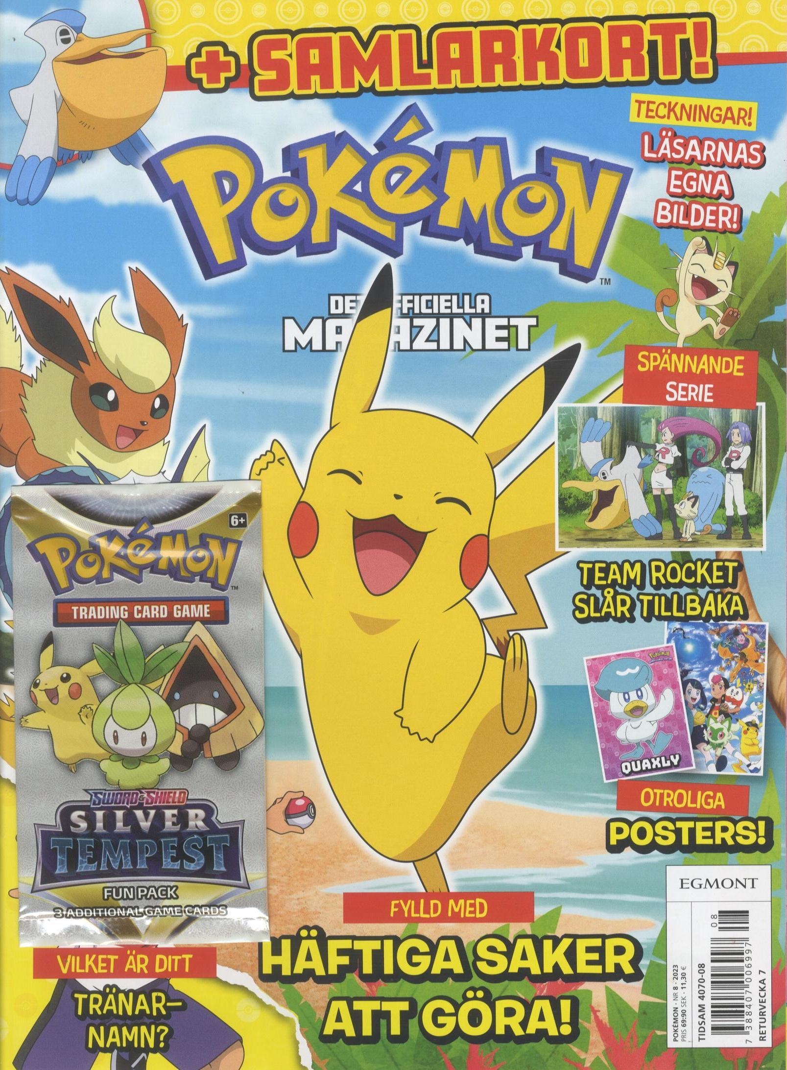 Pokemon magasin nr 8 2023, Extra: Fun pack med Sword & Sheild Silver ...