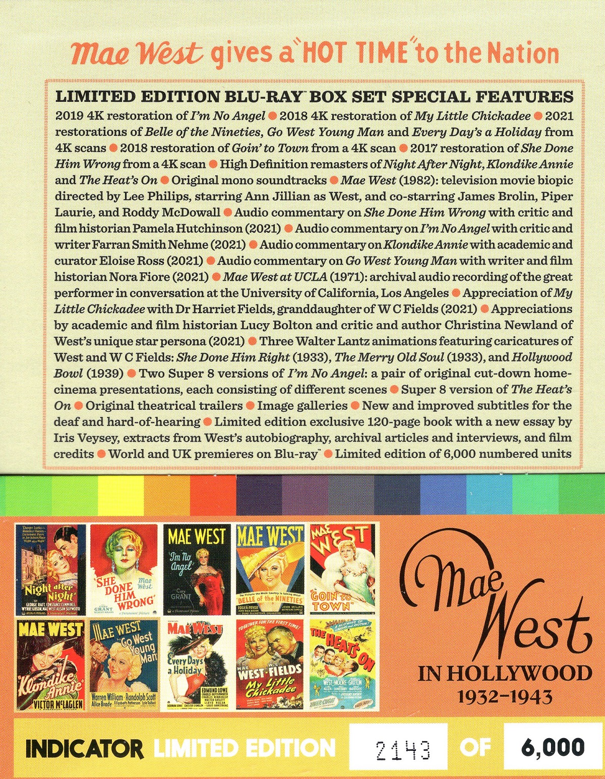 Mae West In Hollywood 1932 to 1943 (Limited Edition) (ej svensk text ...