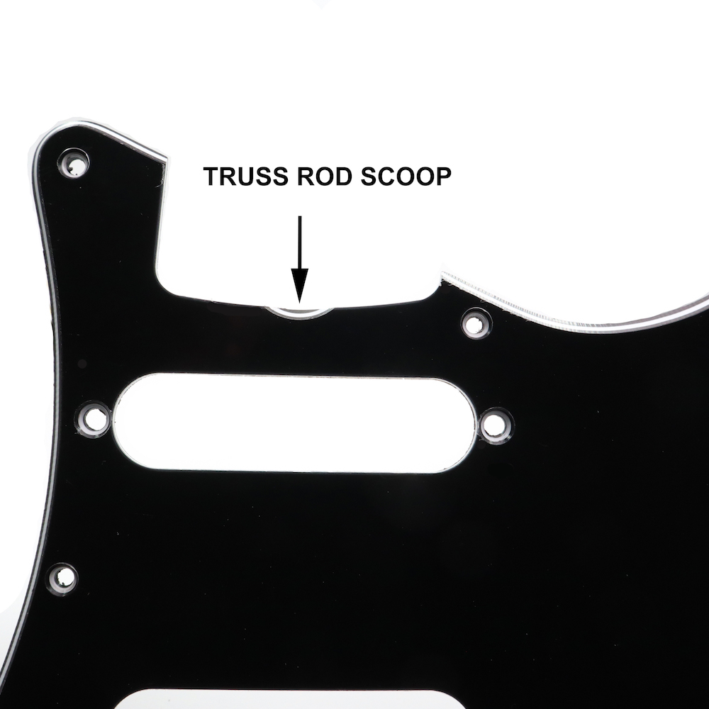 stringsnordic.com - Pickguard '62 Stratocaster 3-Ply Truss Rod Scoop ...