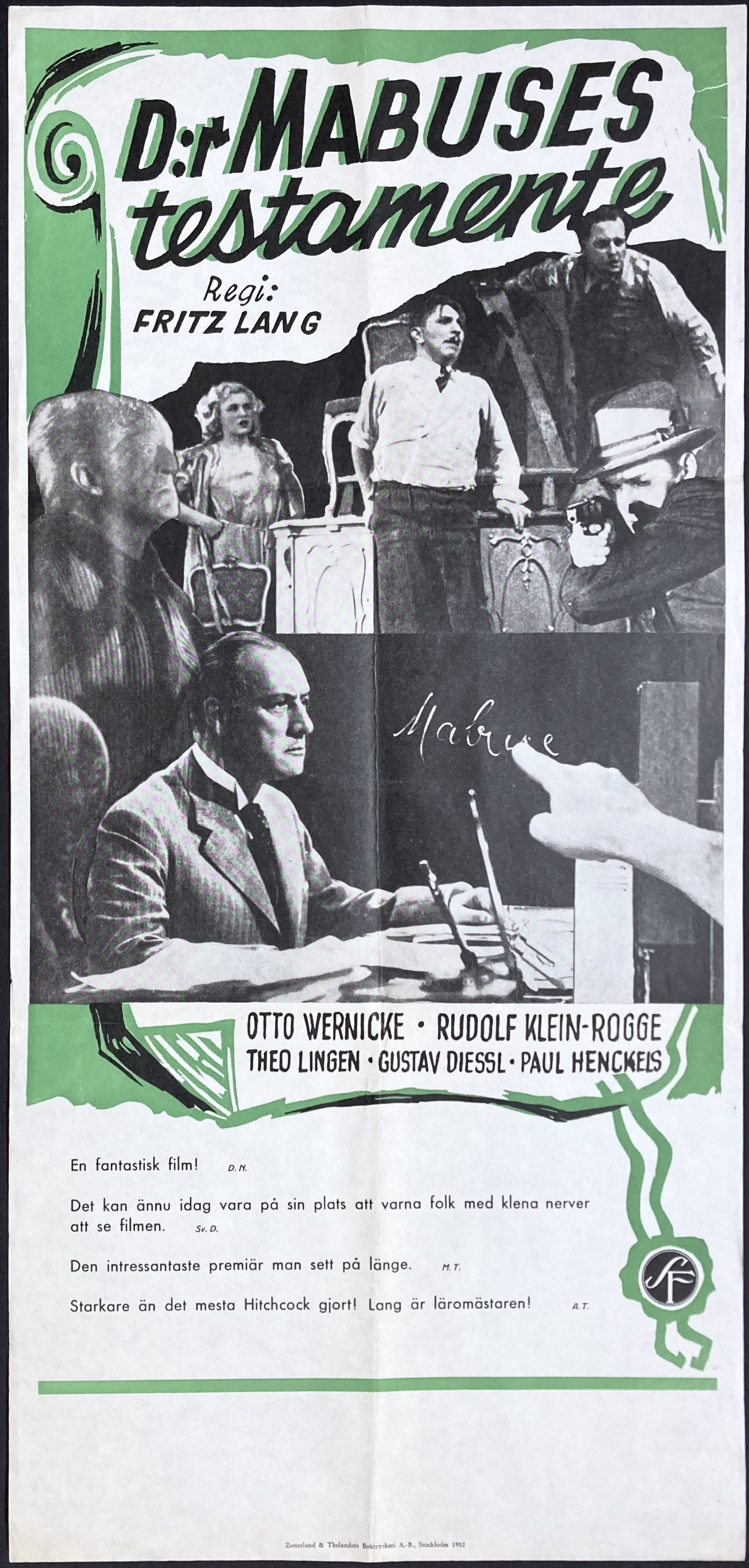 Nostalgipalatset - DAS TESTAMENT DES DR. MABUSE (1933)