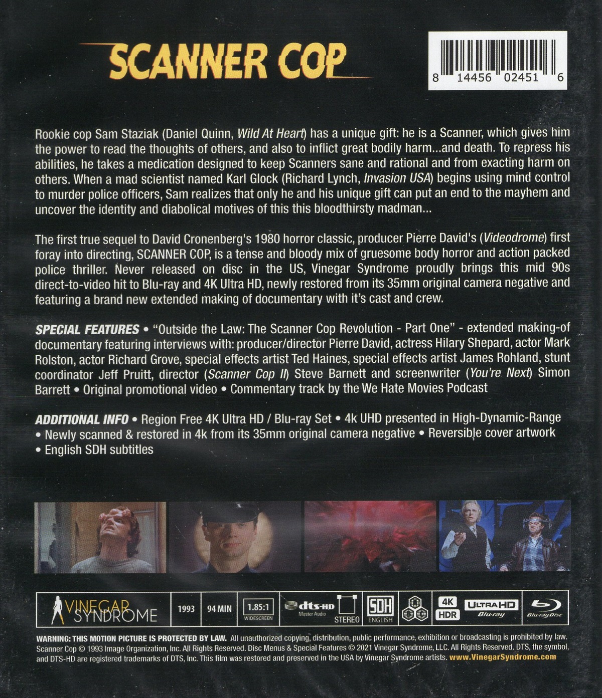 Scanner Cop (ej svensk text) (4K Ultra HD + Blu-ray) - Kvarnvideo.se