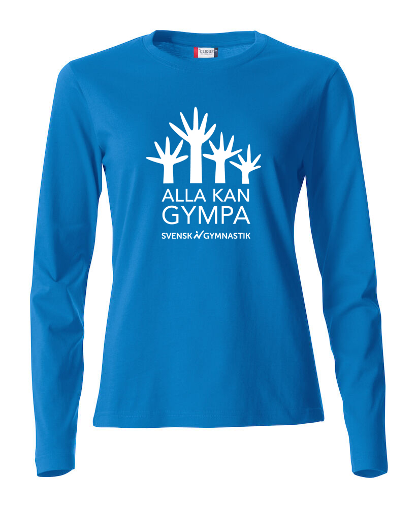 Basic-T L/S Women "Alla kan gympa", röd eller blå - Gymnastikshoppen