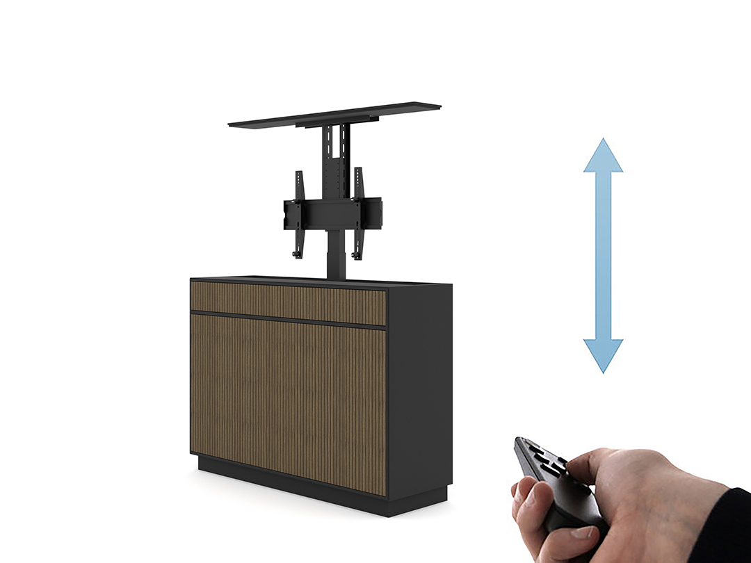 M AV-Cabinet TV-Lift 65" Design Walnut - Multibrackets