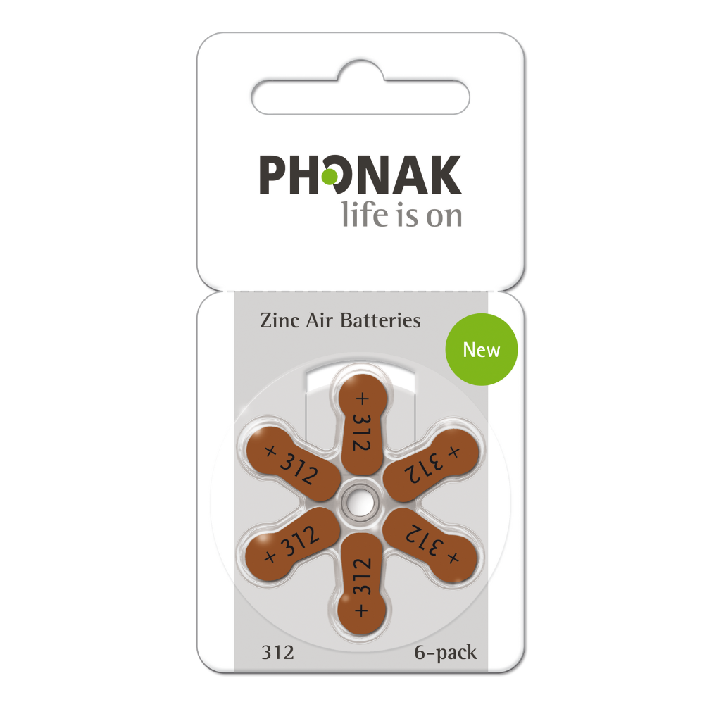 Battery 312 PowerOne Phonak TFT 6 BLI 6stk / pk - Sonova Denmark A/S ...