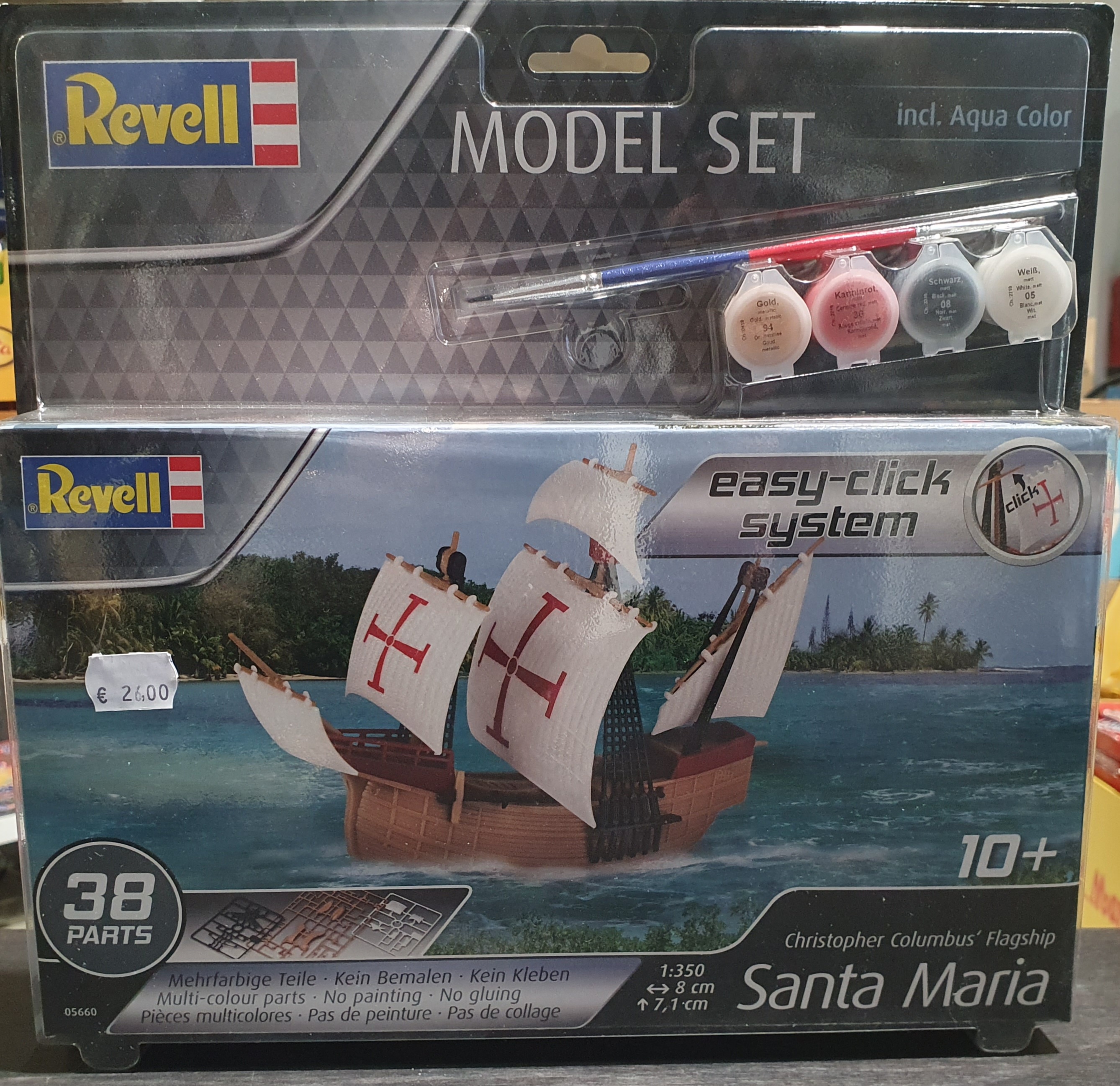 Revell 05660 Model Set easy-click Santa Maria 1:350 (sisältää maalit ...