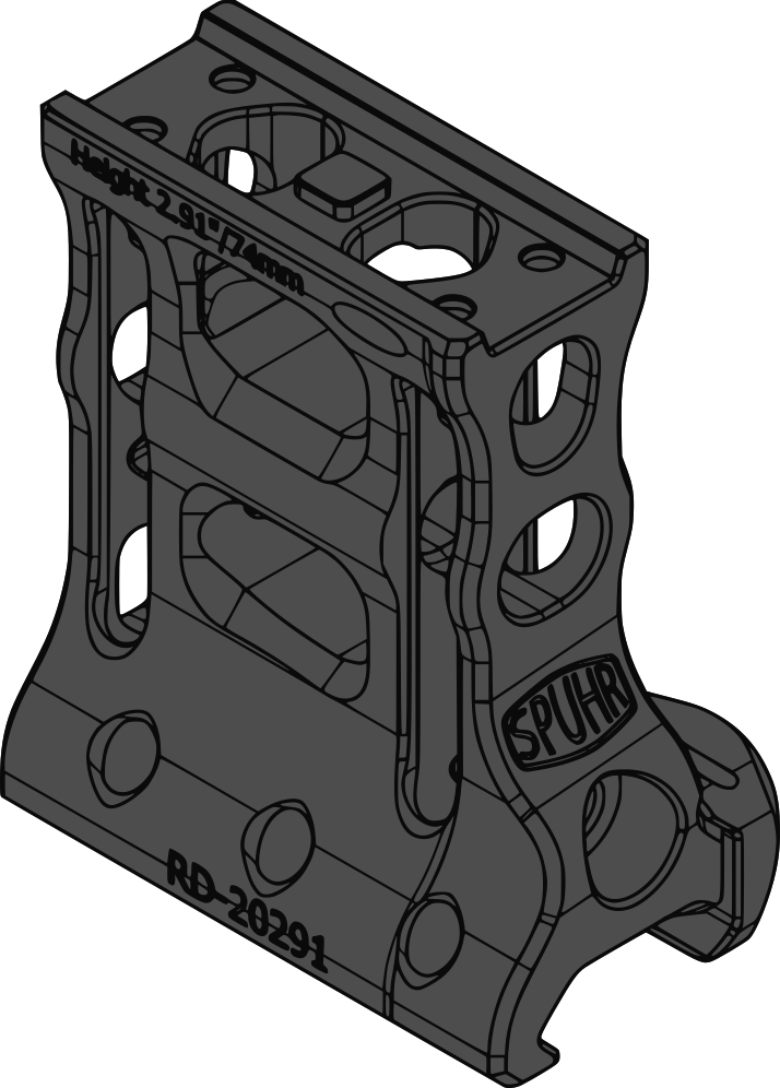 Spuhr Web Shop - RD-20291 Aimpoint T-2/CompM5 Mount H74mm/2.91" PIC