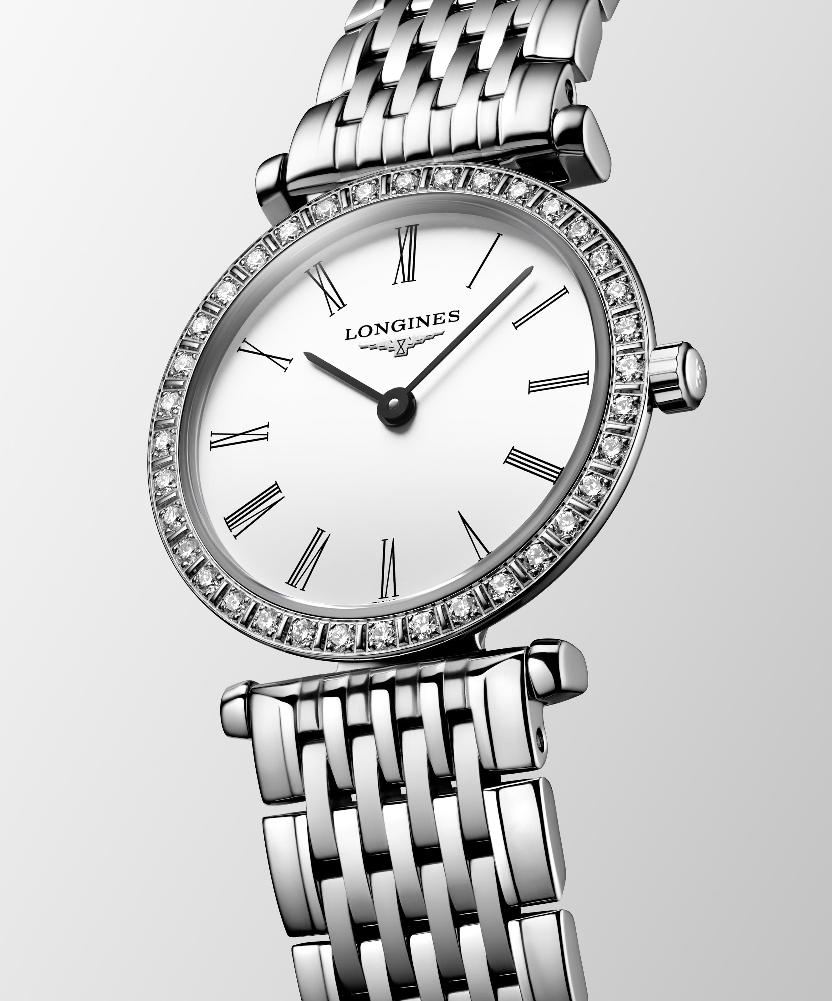 Longines La Grande Classique 24 med romerska siffror och diamant bezel ...