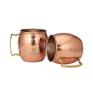 Kopparmugg hamrad, set av 2, Divine Copper - AyurvedaButiken