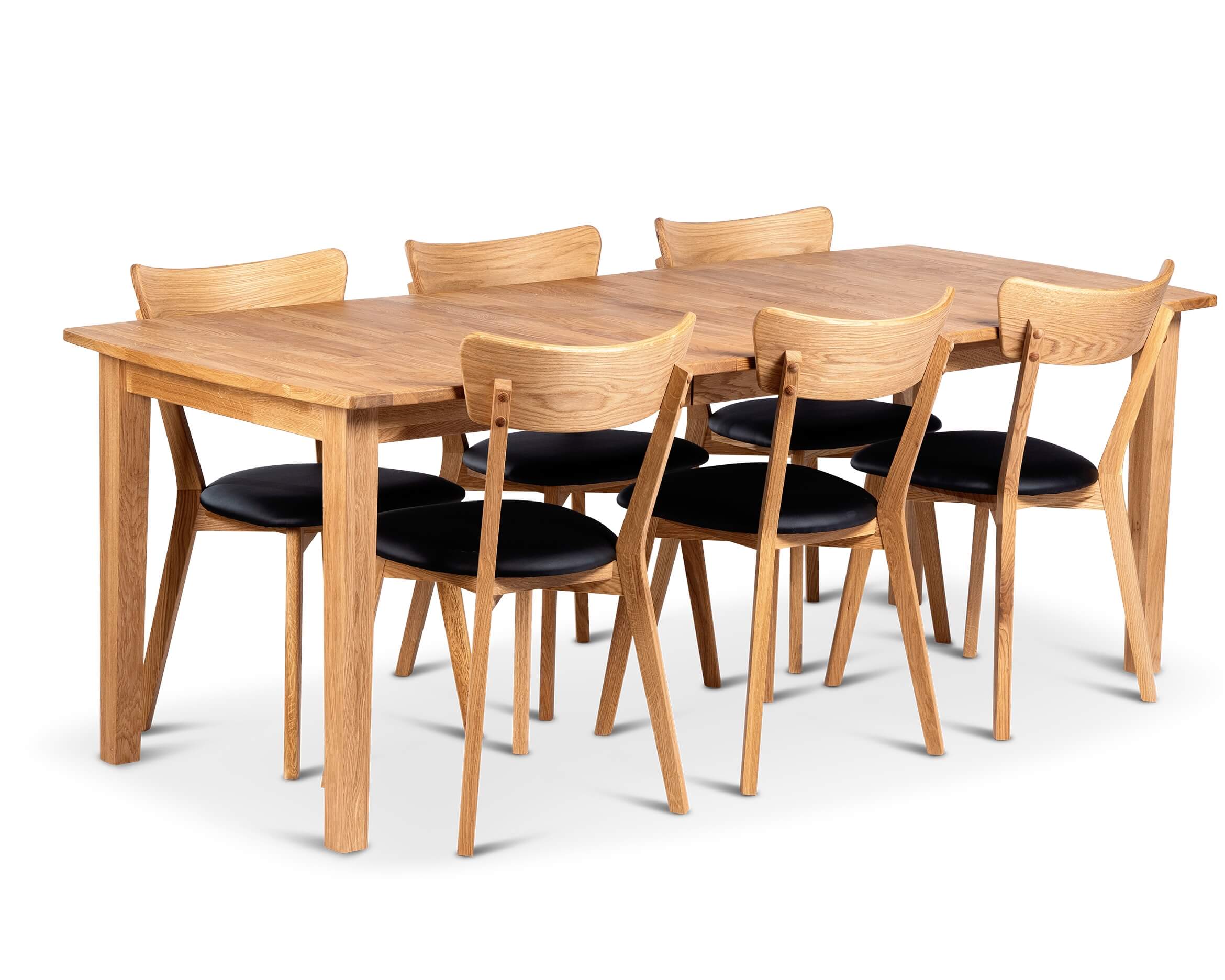 Matgrupp Visby 160/210x90x75 med 6 st Växjö stol - Erdal of Sweden