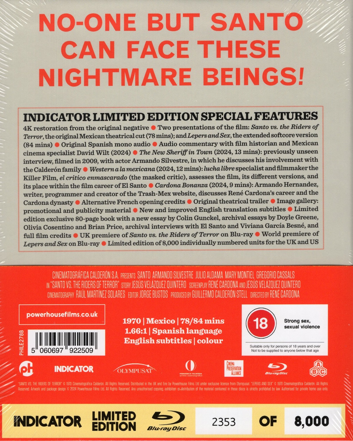 Santo vs. the Riders of Terror (Limited Edition) (ej svensk text) (Blu ...