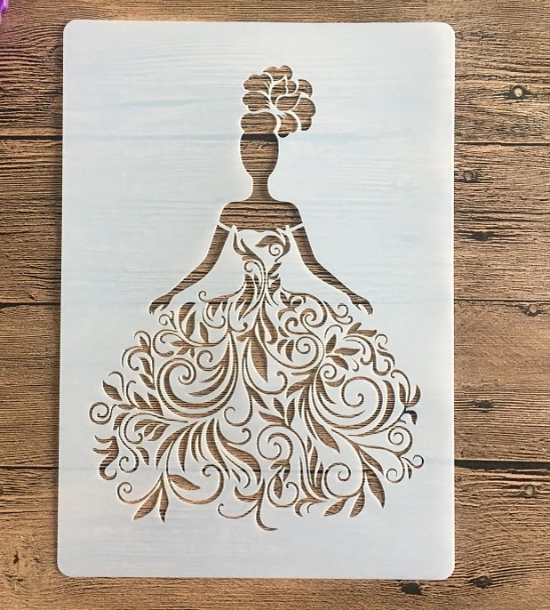 Schablon A4 Brud - Tant Gräddelin