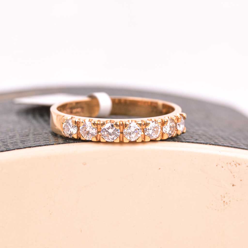 Guldring 18k rödguld med 7st diamanter, Vintage - Bohlins Guld