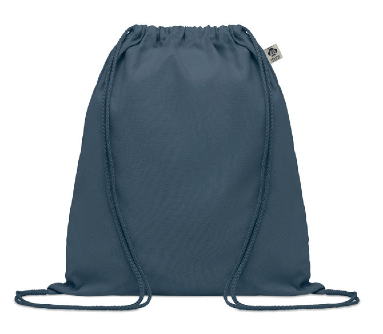 Blå gympapåse med dragsko - ekologisk gympaväska