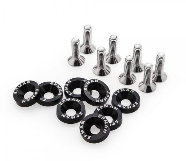 JDM-bricka / Aluminiumbricka / Dekorbricka M6 - Svart - Royal Parts