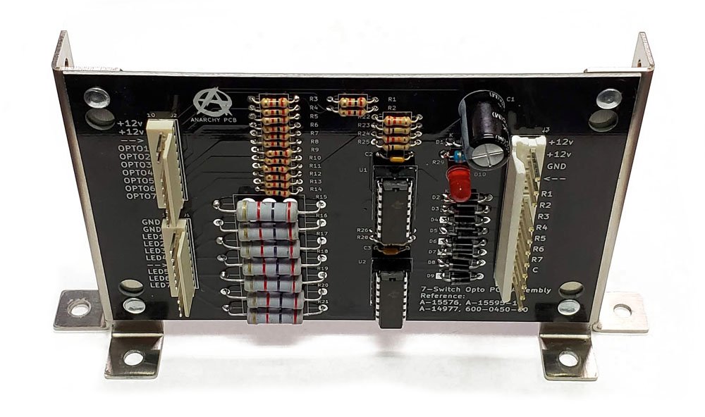 7-Switch Opto PCB Assembly - With Mounting Brackets - Free Play