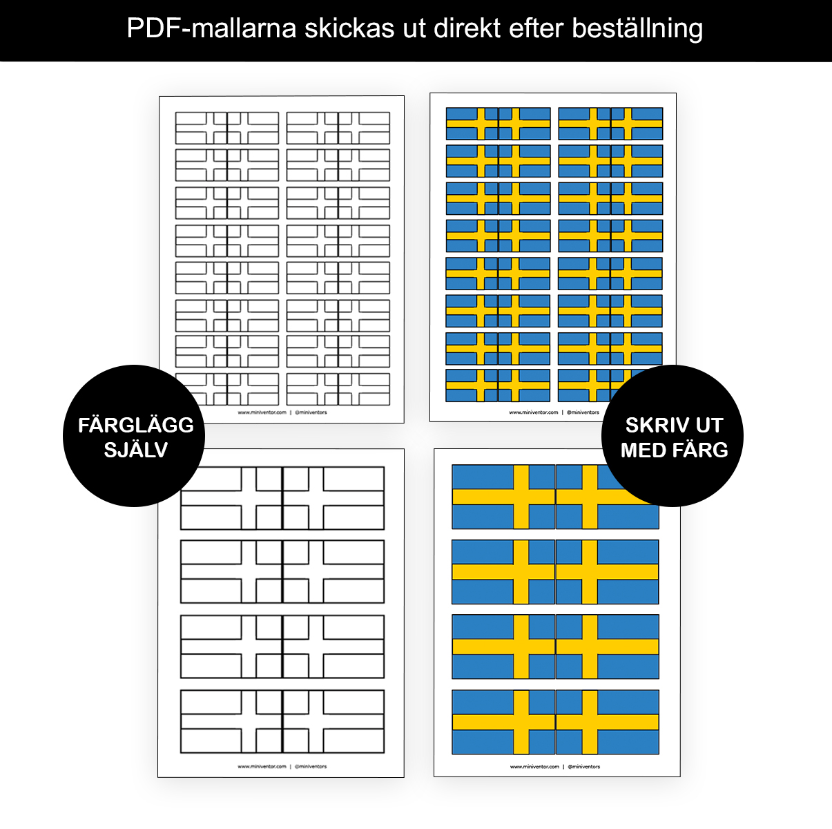 Svenska Flaggan - Dekorera till Midsommar - Miniventor