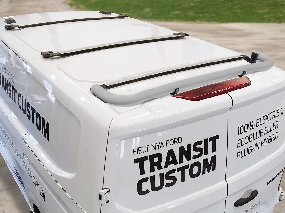 T-RACK Ford Transit Custom with original roof rack 24- rear roofbar ...