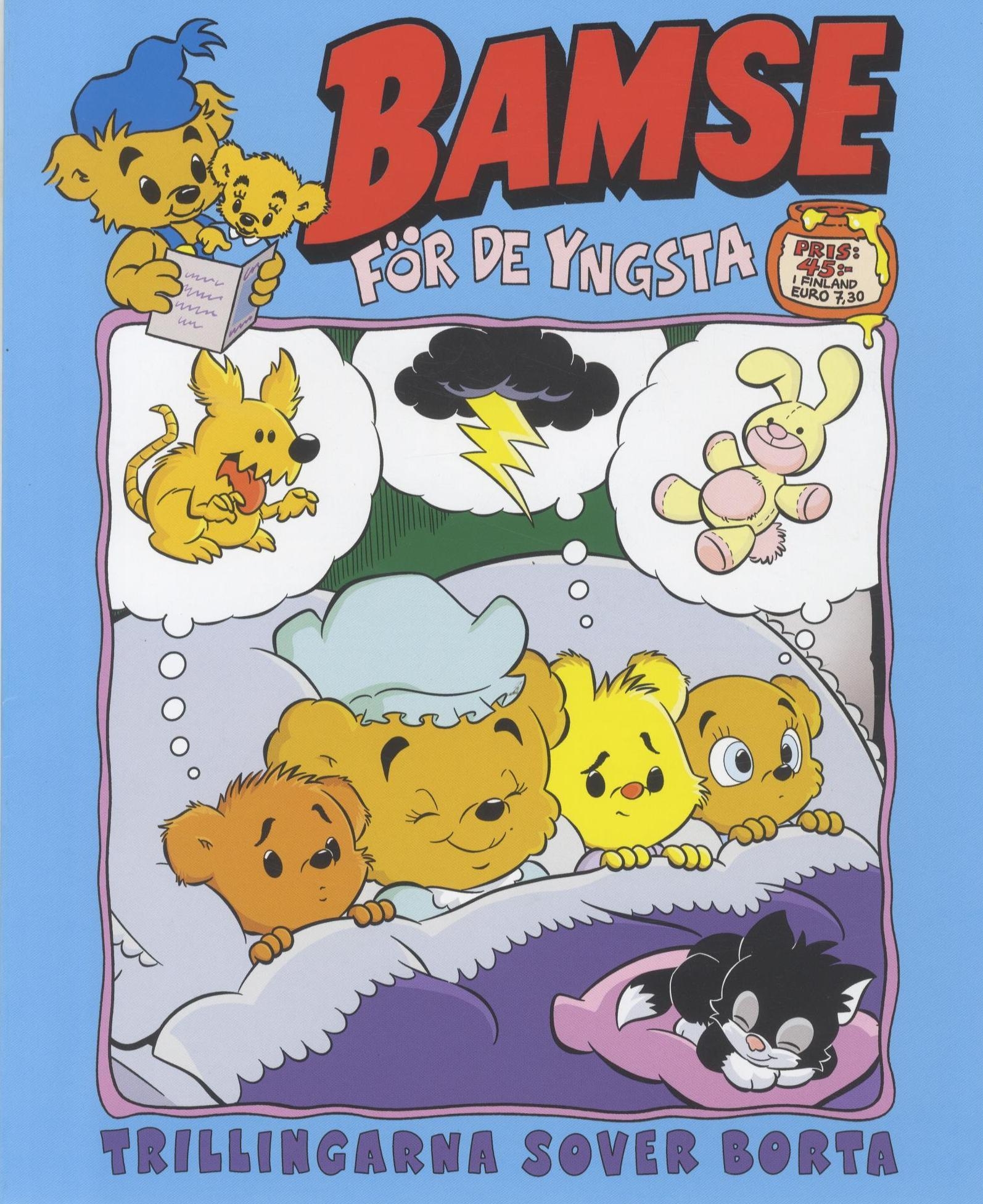 Bamse för de yngsta nr 7 2024, Trillingarna sover borta - Seriekällaren