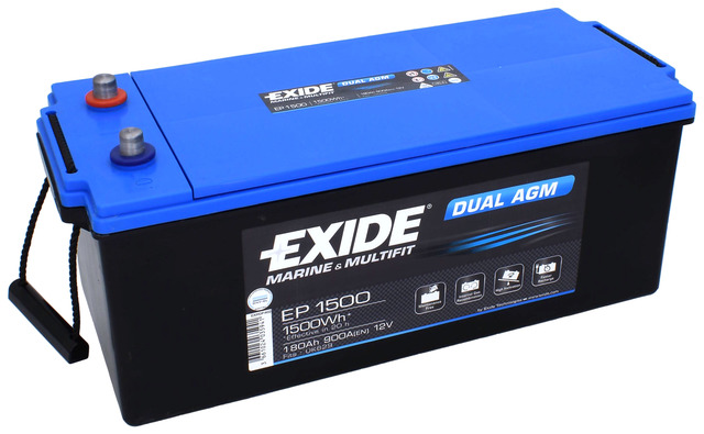 Exide DUAL AGM 12V 180Ah EP1500 - VoltPower