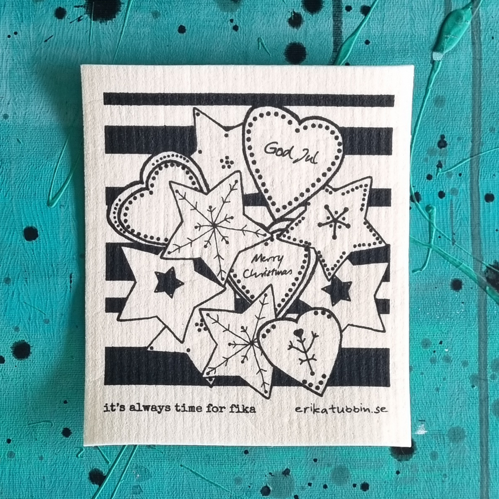 disktrasa FIKA GINGERBREAD | PEPPARKAKA svart-vit - erika tubbin ...