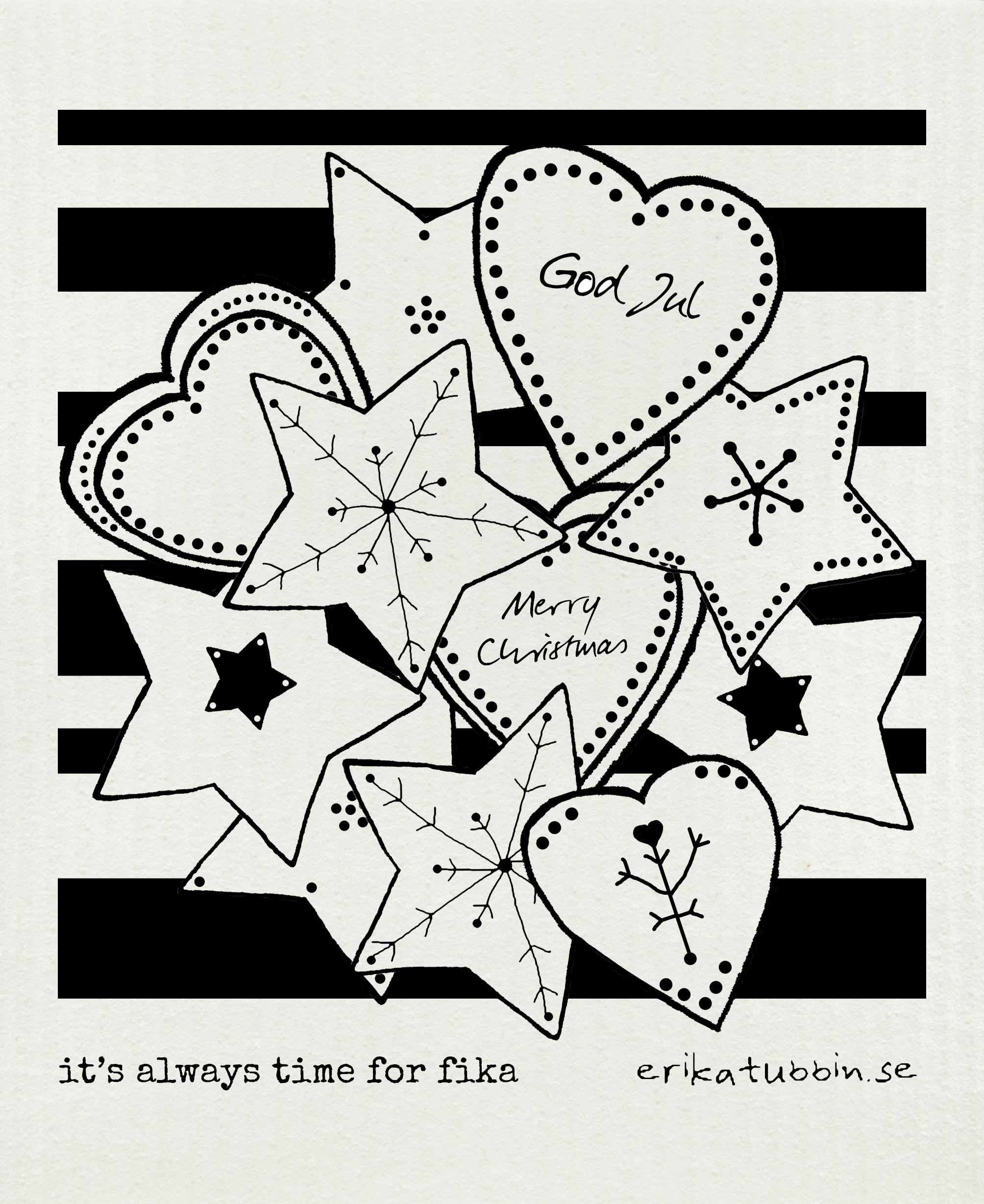 disktrasa FIKA GINGERBREAD | PEPPARKAKA svart-vit - erika tubbin ...