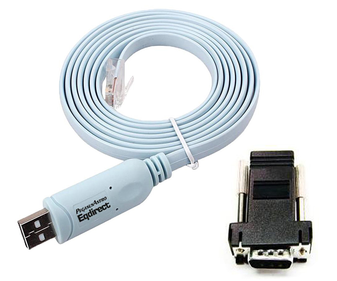 PEGASUS ASTRO EQDIR/EQMOD-KABEL - INKL. ADAPTER RJ45 TILL DB9 - Astrotec.se