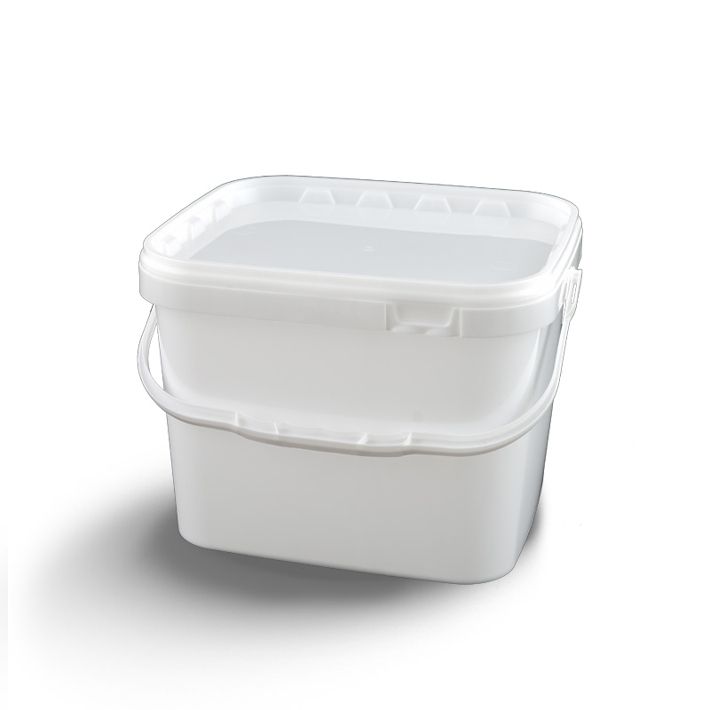 Hink vit 10,4 Liter Kvadratisk med plasthandtag - SNAP PACK