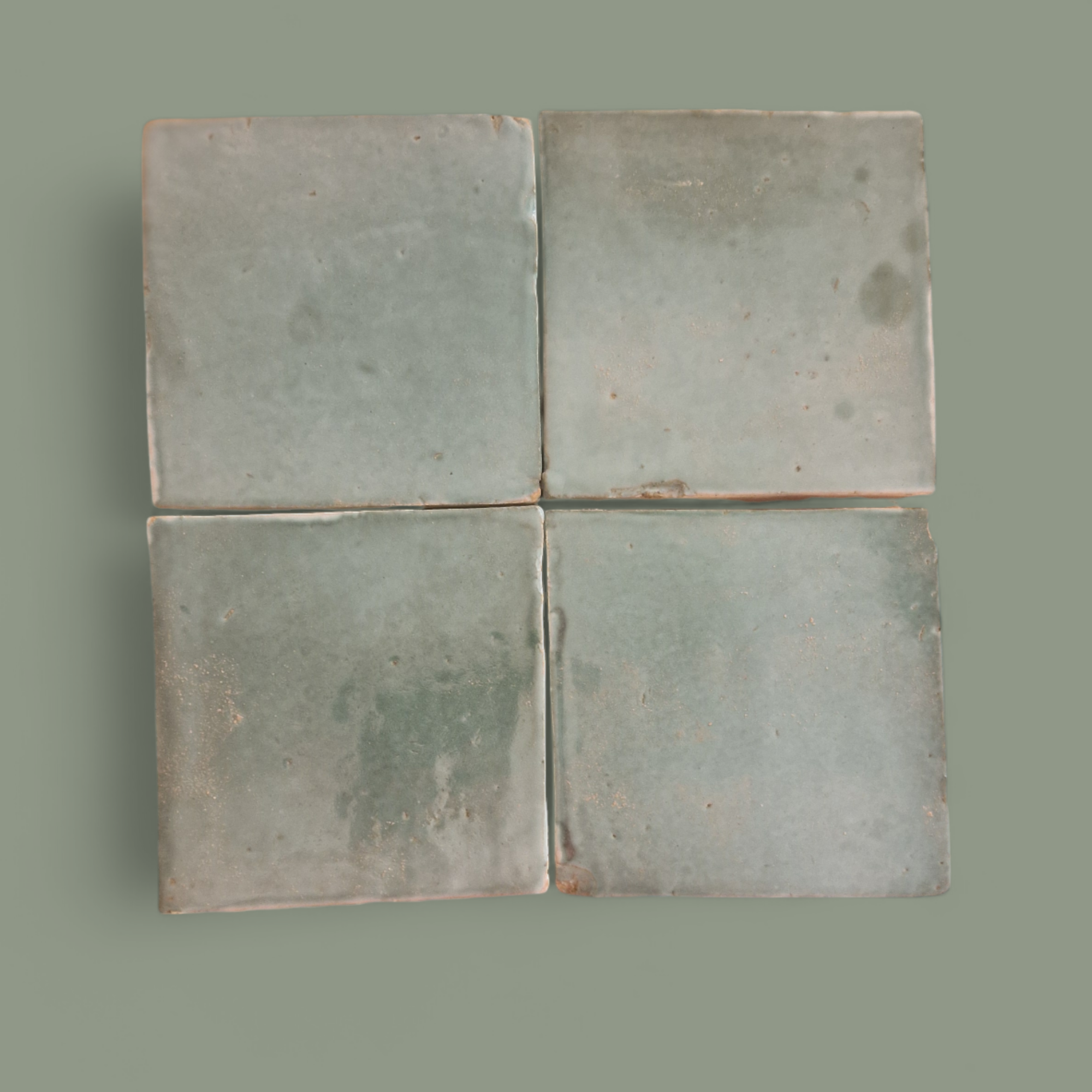 Zellige tile sage green mottled - NOMA Marrakech