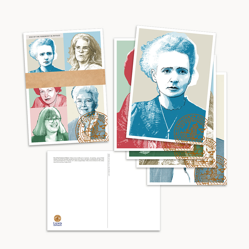 Postcards 6-pack, Five of the Foremost in Physics - Lund University Shop