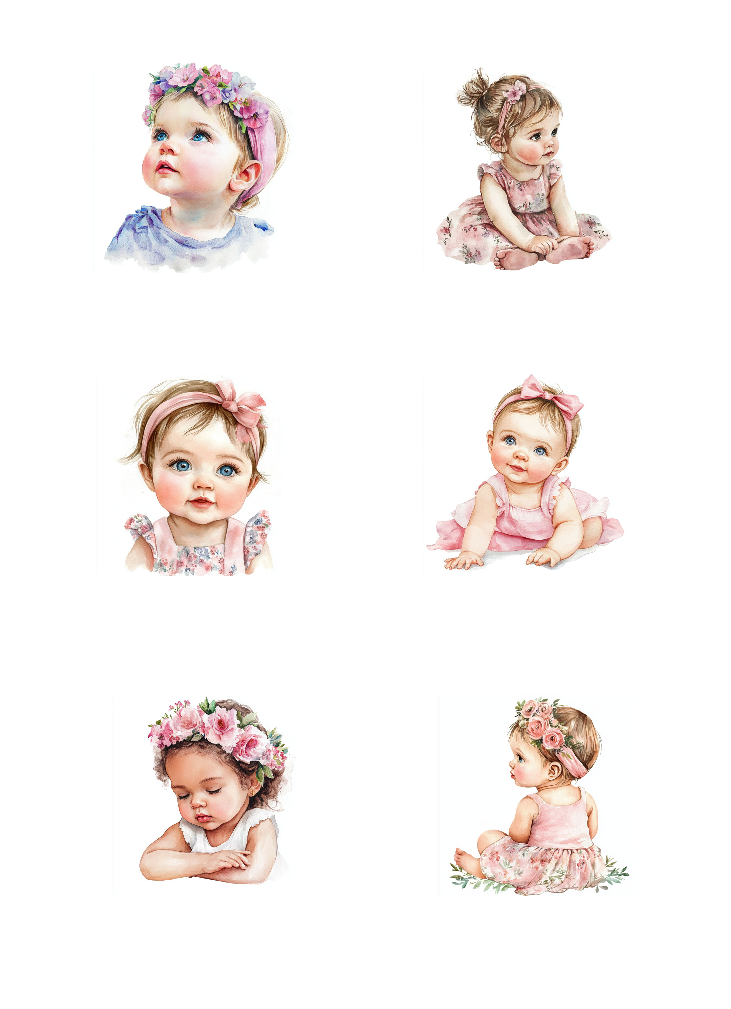 Papper Klippark - Baby Girl - A4 - Reprint