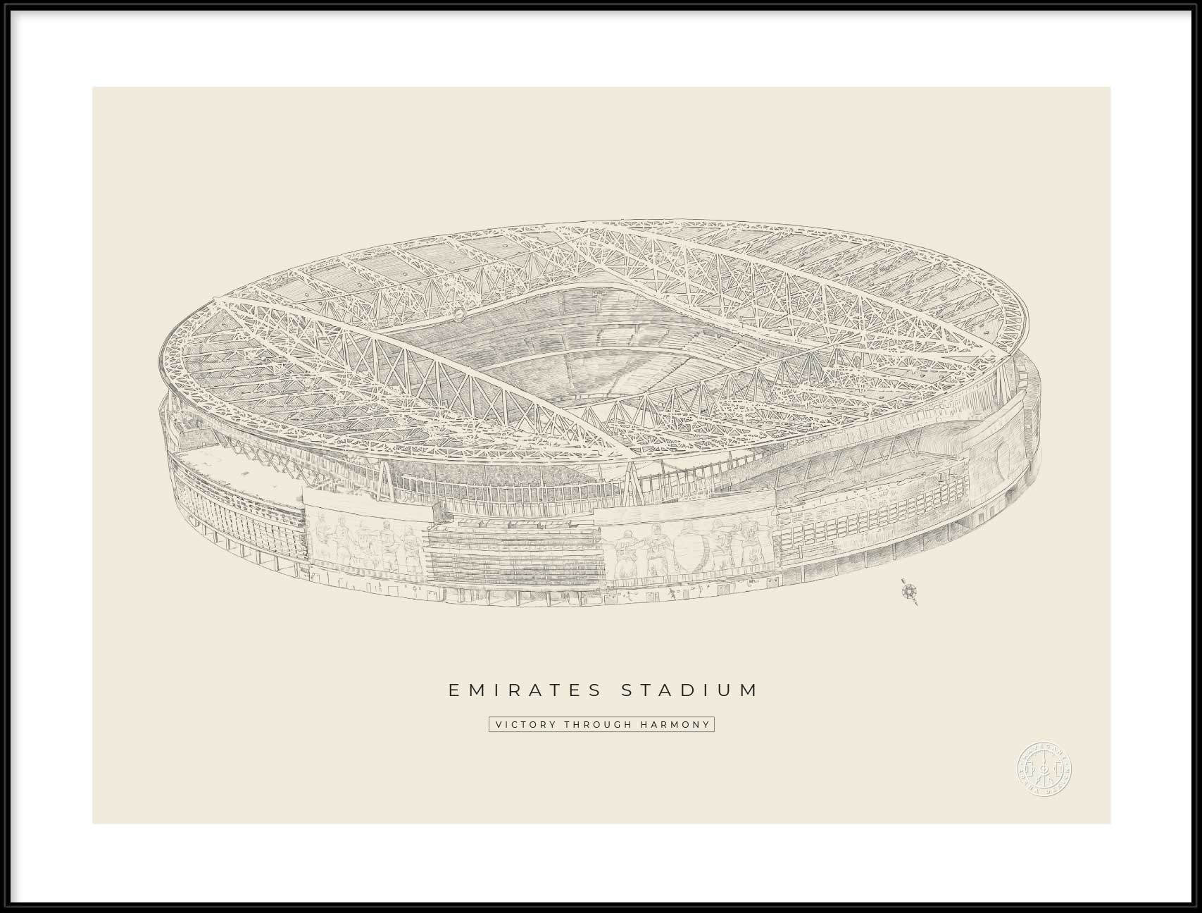 Poster with Arsenals Emirates Stadium