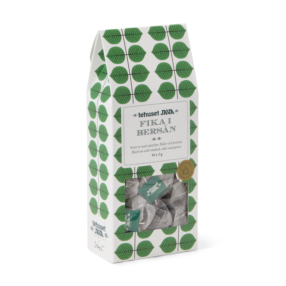 Berså : Stig Lindberg - Fika i Bersån - Tepåsar 16 st från Tehuset Java i fin förpackning ...